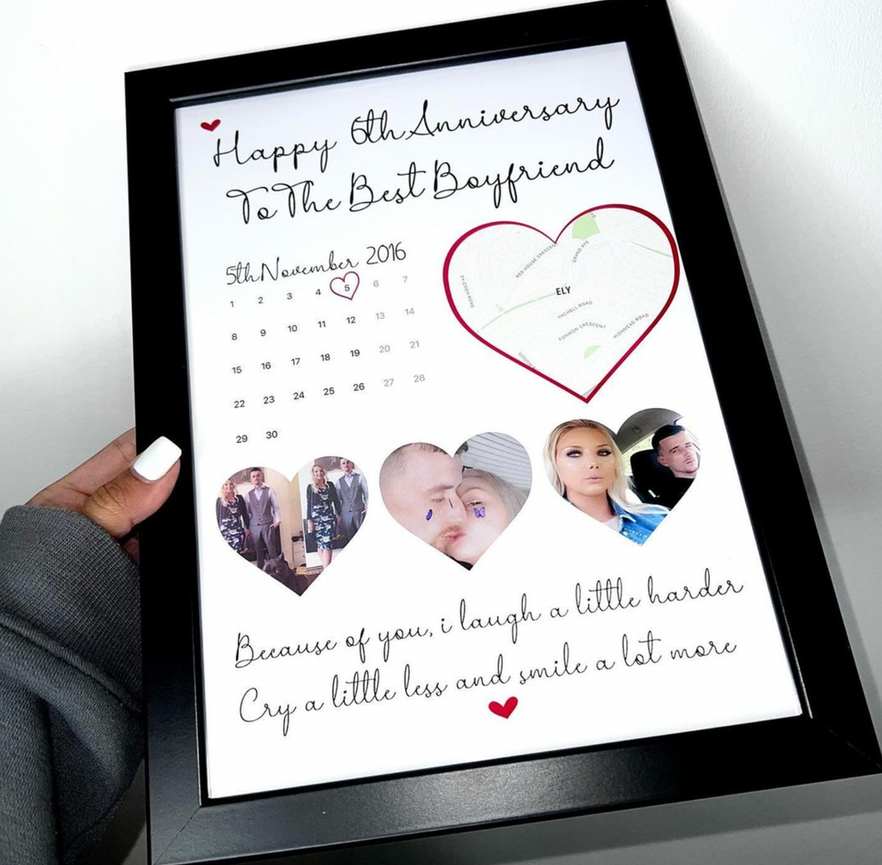 Anniversary date calendar personalized print